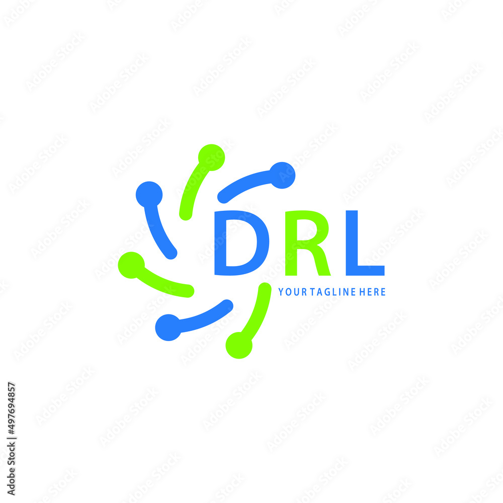 DRL logo design initial creative letter on white background. DRL vector ...