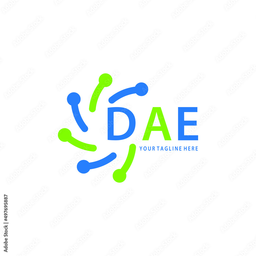 DAE logo design initial creative letter on white background. DAE vector ...