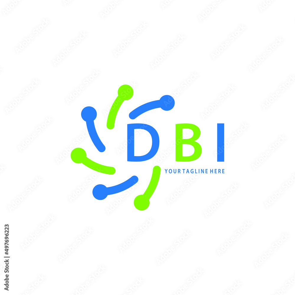 DBI logo design initial creative letter on white background. DBI vector ...