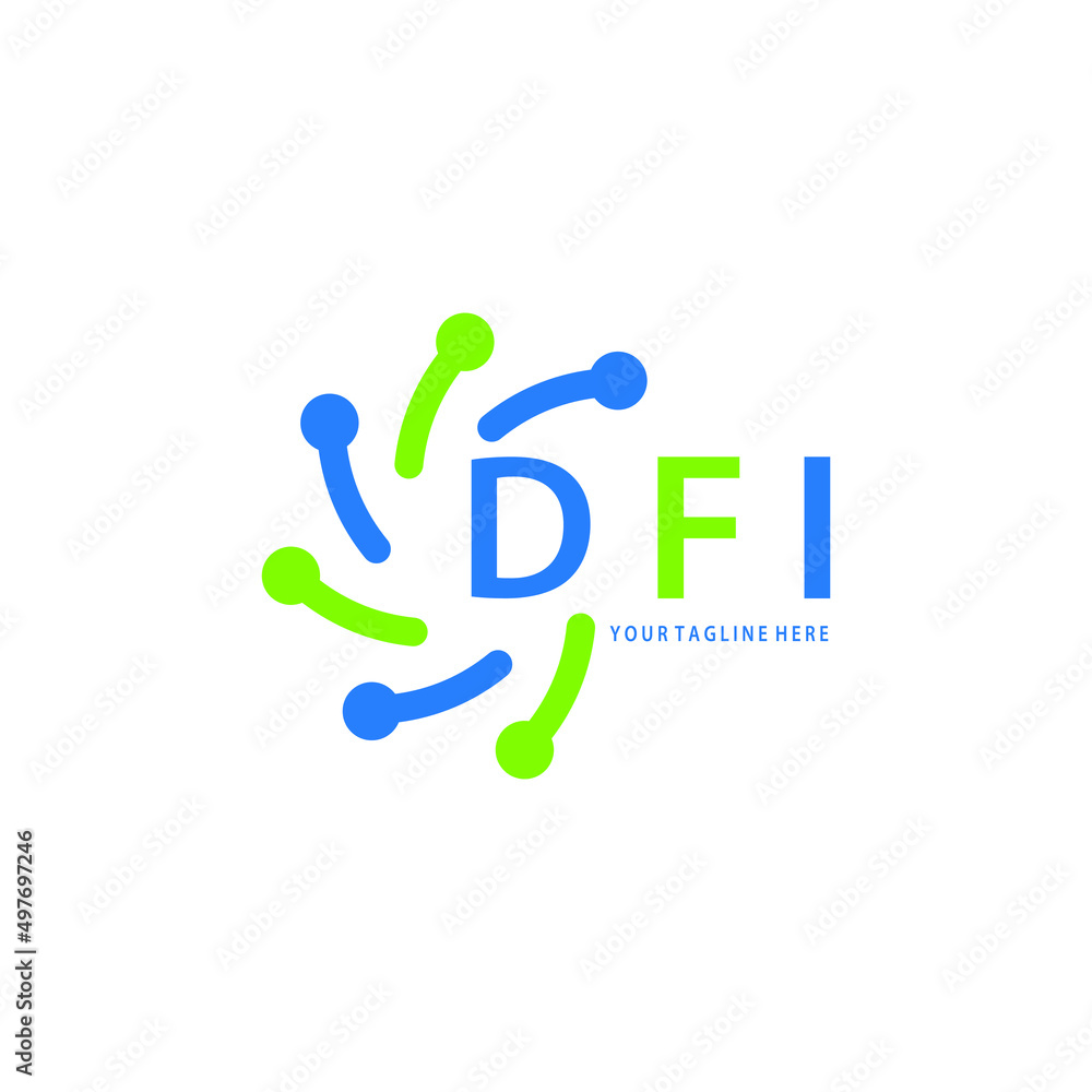 DFI logo design initial creative letter on white background. DFI vector ...