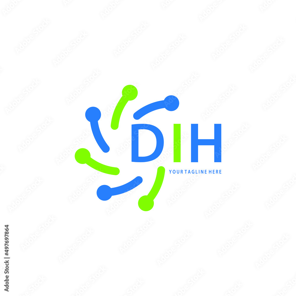 DIH logo design initial creative letter on white background. DIH vector ...