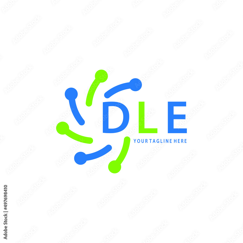 DLE logo design initial creative letter on white background. DLE vector ...