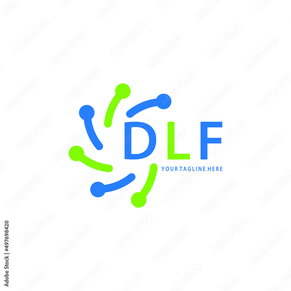DLF logo design initial creative letter on white background. DLF vector ...