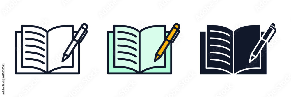 story telling. writing icon symbol template for graphic and web design ...