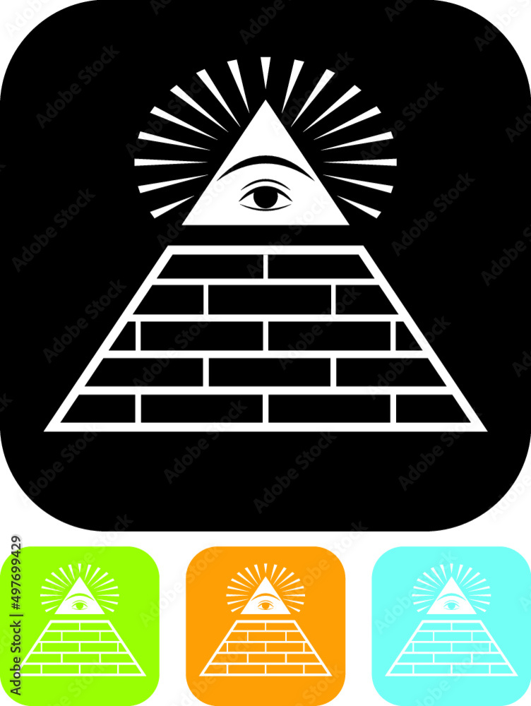 Illuminati US dollar masonic pyramid with eye symbol vector isolated ...
