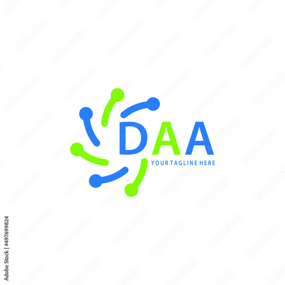 DAA logo design initial creative letter on white background. DAA vector ...