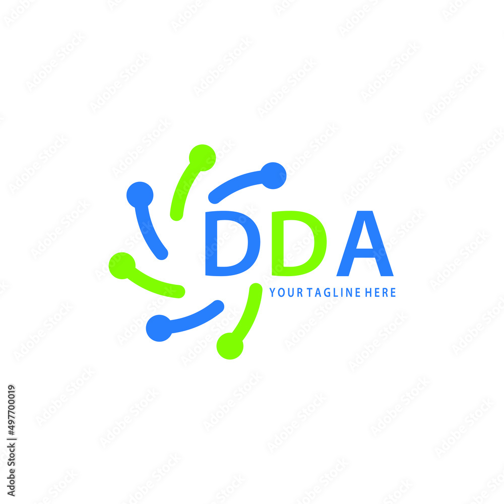 DDA logo design initial creative letter on white background. DDA vector ...
