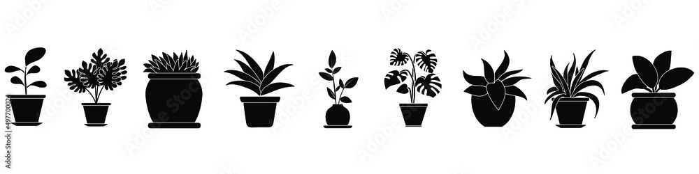Plant icon vector set. garden illustration sign collection. grower ...