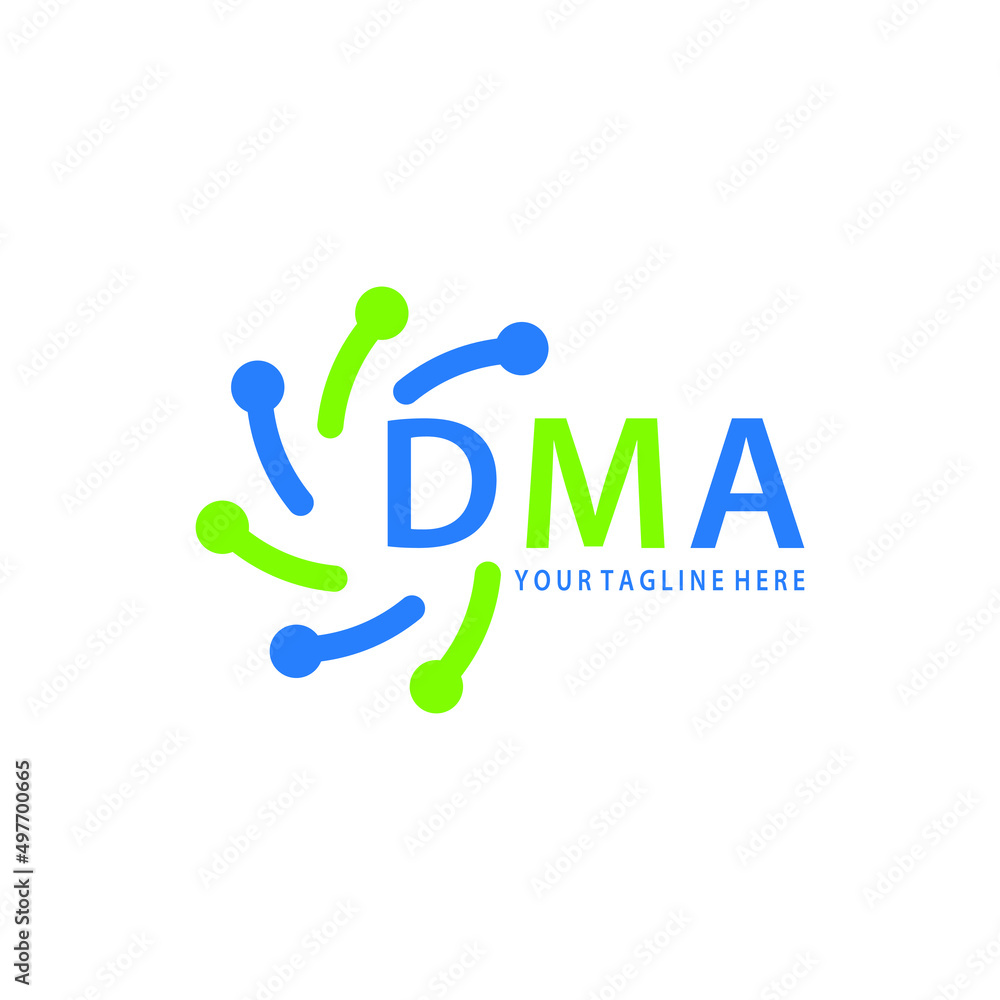 Vecteur Stock DMA logo design initial creative letter on white ...