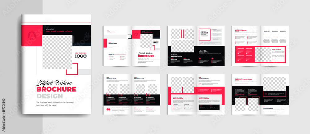 Red color Product catalog design template for your business ...