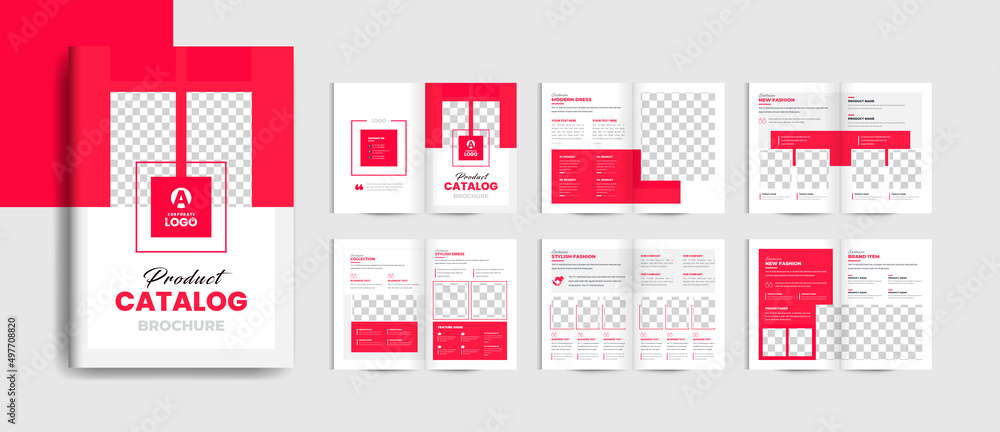 Red color Product catalog design template for your business ...