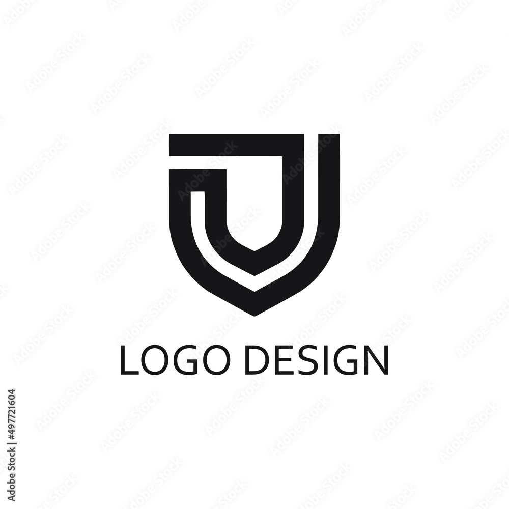 letter j and u logo design template Stock Vector | Adobe Stock