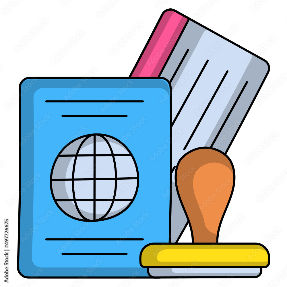 border crossing or immigration elements Vector Icon Design, Travel and ...