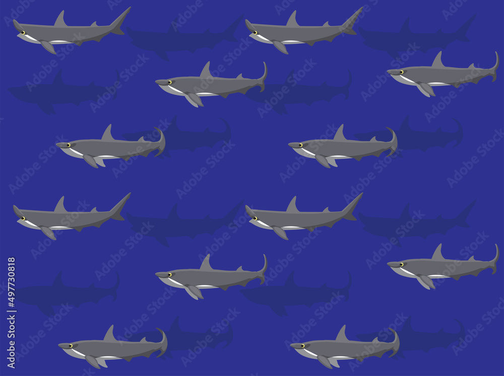 Hammerhead Shark Swimming Animation Seamless Wallpaper Background Stock ...