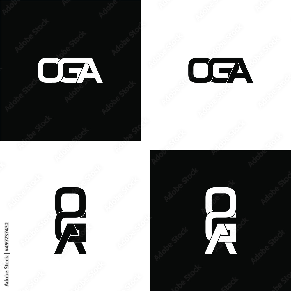 oga letter original monogram logo design set Stock Vector | Adobe Stock