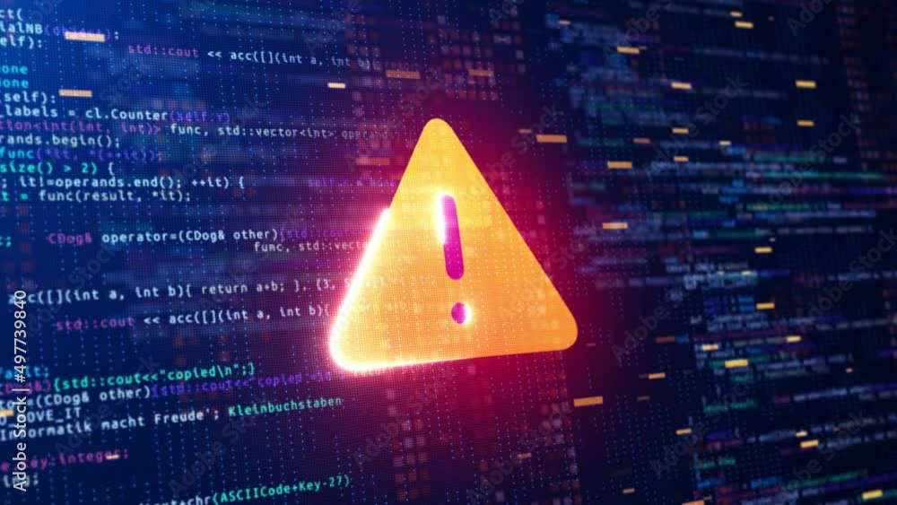 Technology Binary Code Hacking Alert Cyber Crime Attack Loop Background Cyber Attack