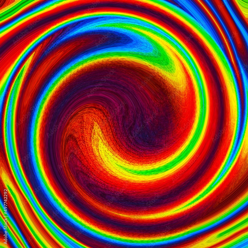 Abstract bright colorful rainbow twirl background. Art trippy digital ...