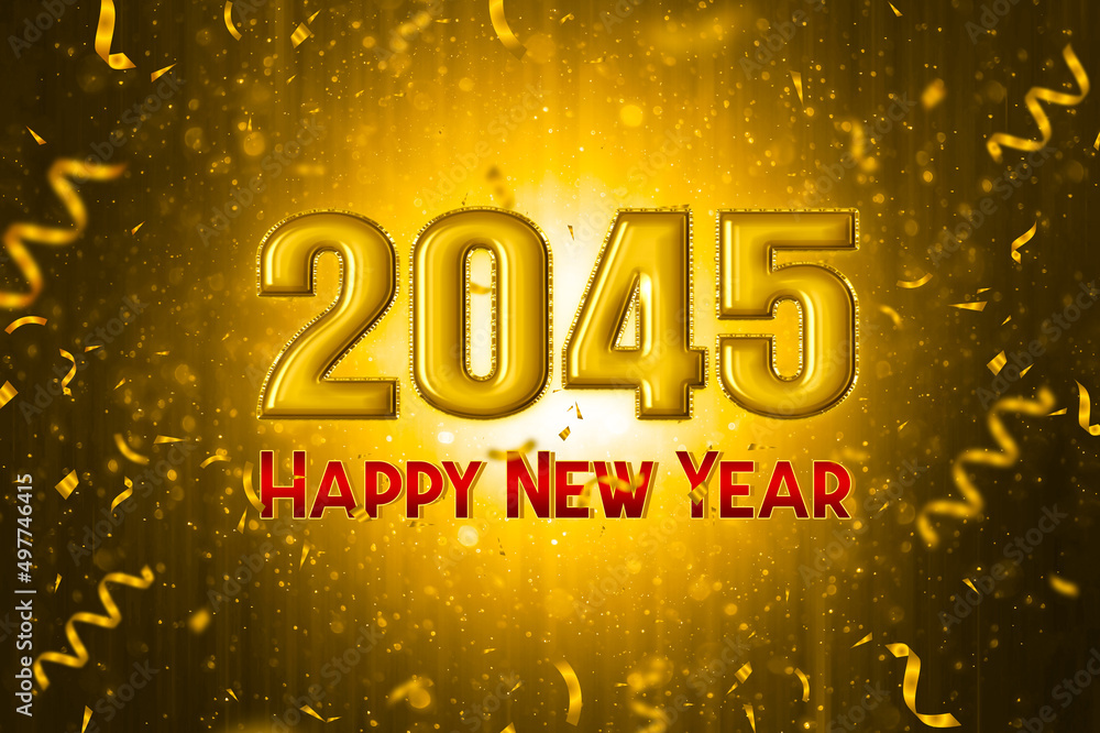 2045 Happy new year template design isolation background with luxury ...