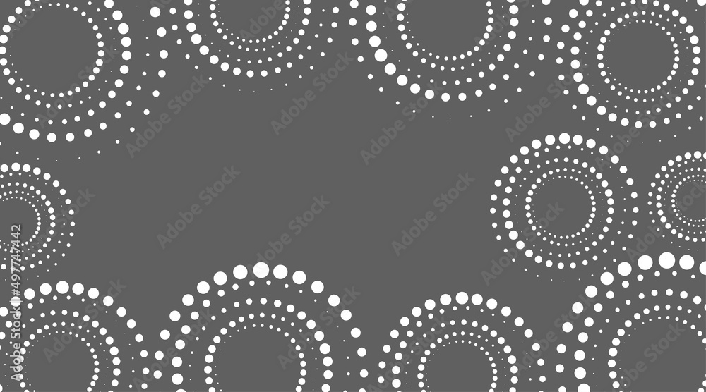 Vector. Monochrome dots in the form of a circle. Round geometric ...