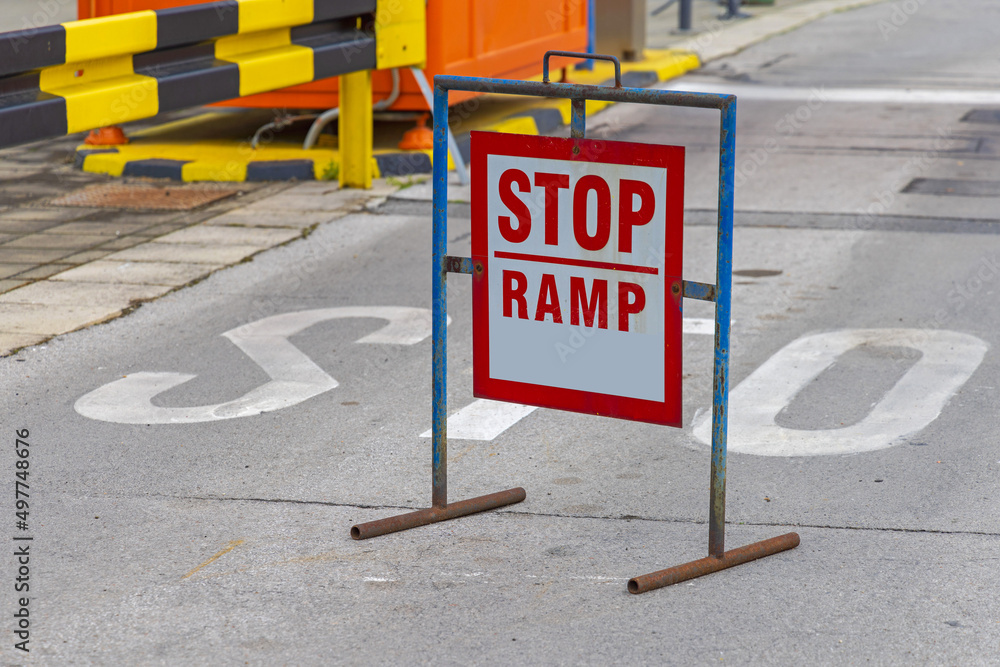 Sign Stop Ramp Stock Photo | Adobe Stock