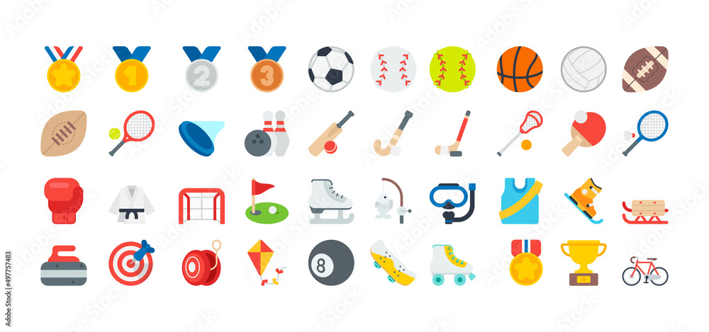 All Sport Emoticons Collection. Ball Sports Emoji Icons Set. All Sport ...