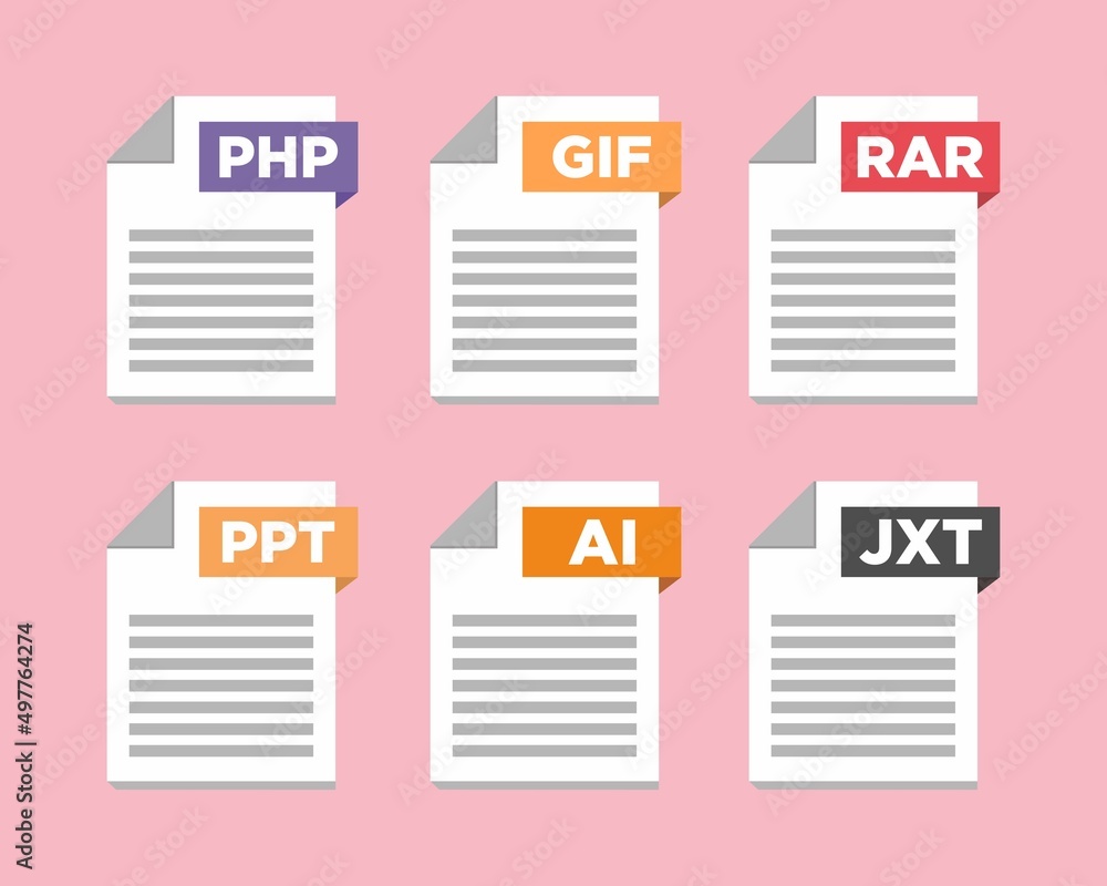 Stockvector File Type Icons Format And Extension Of Documents Set Of Pdf Doc Excel Png