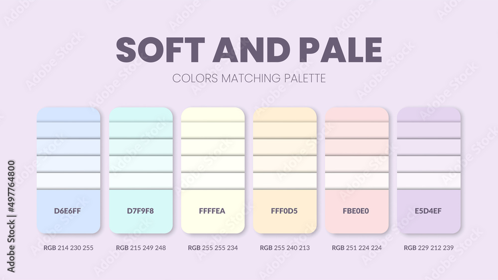 Soft and pale color palettes or color schemes are trends combinations ...