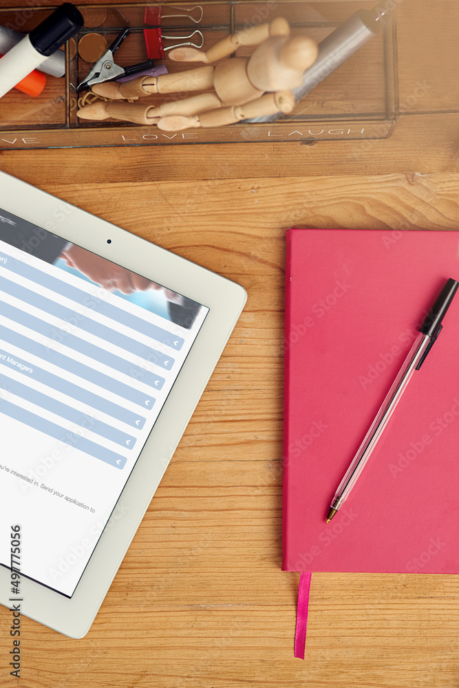 The tools to take your business to the next level. High angle shot of a ...