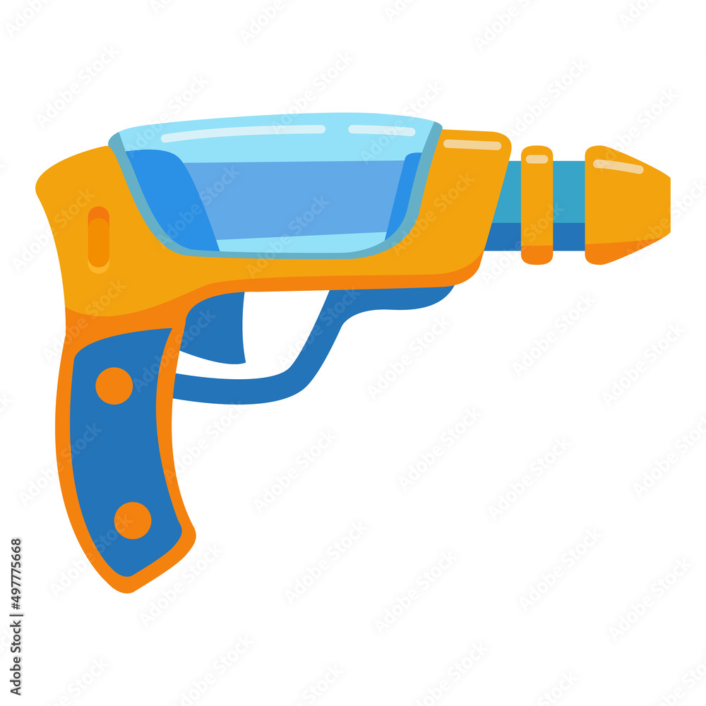 Futuristic weapon.Cartoon gun blaster.Laser weapon. Child pistol ...