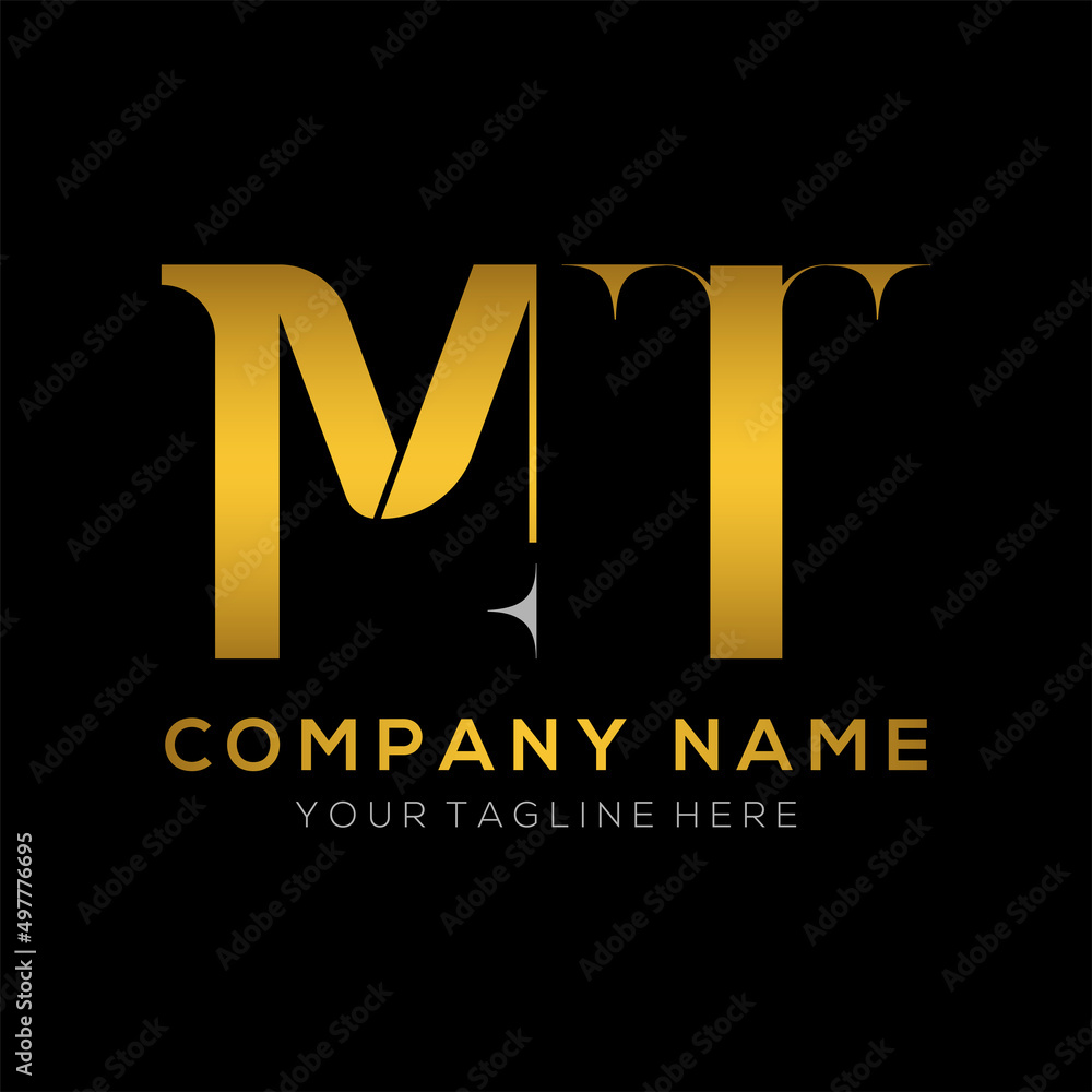 Initial mt letter logo with creative modern business typography vector ...