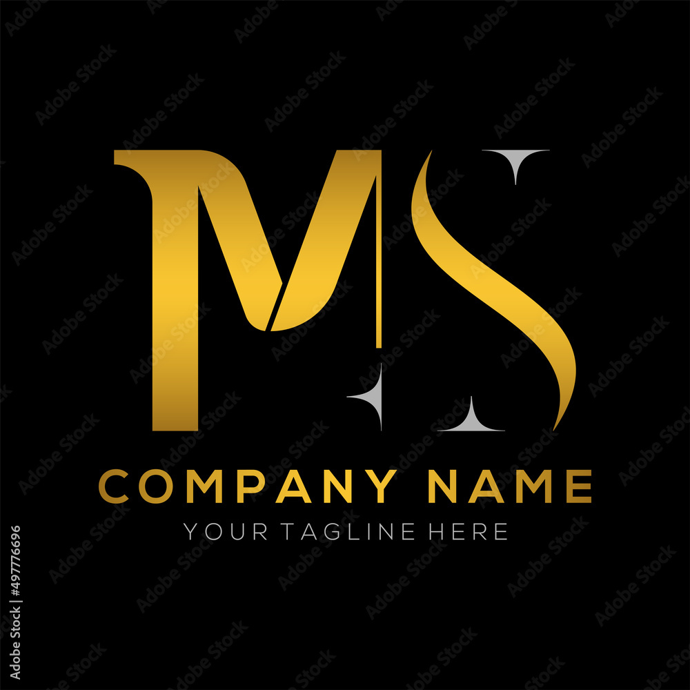 Initial ms letter logo with creative modern business typography vector ...
