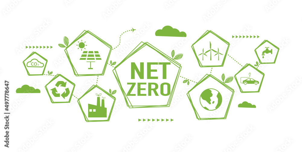 Net zero and carbon neutral concept. Net zero greenhouse gas emissions ...