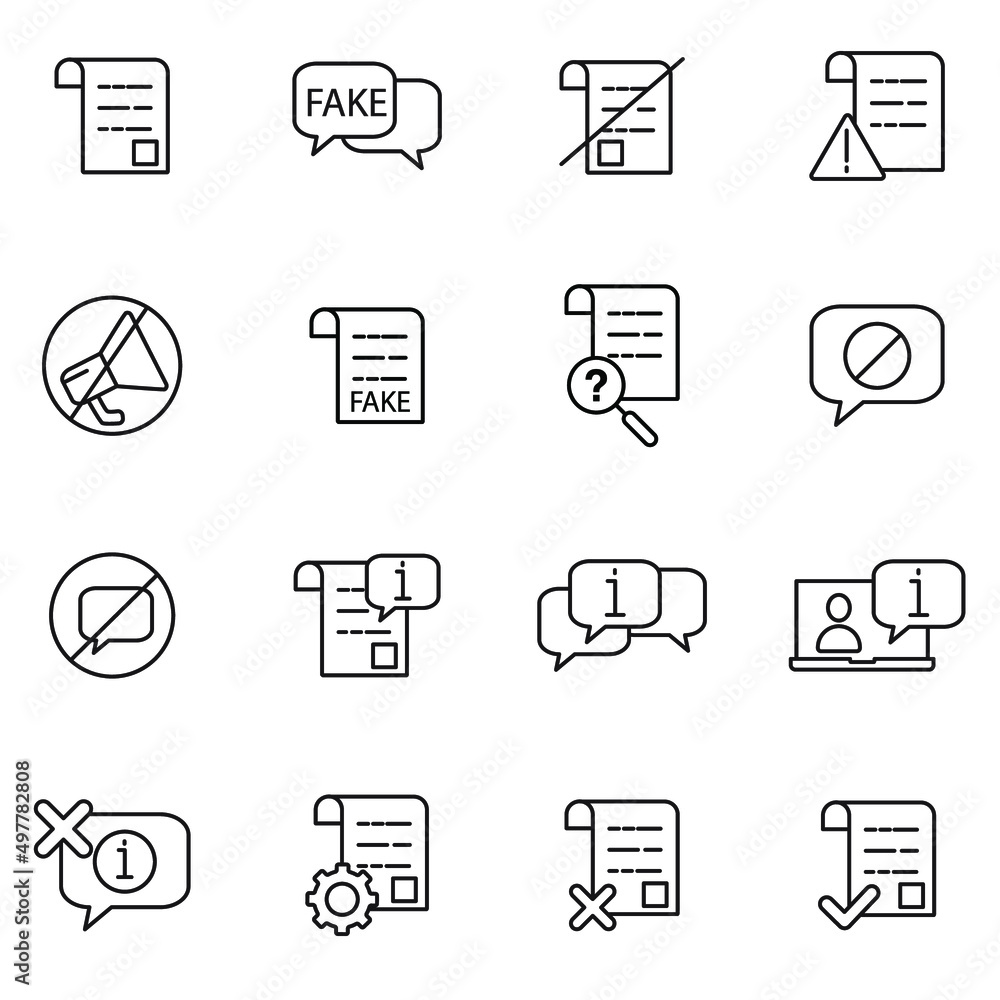 Fake News icons set . Fake News pack symbol vector elements for ...