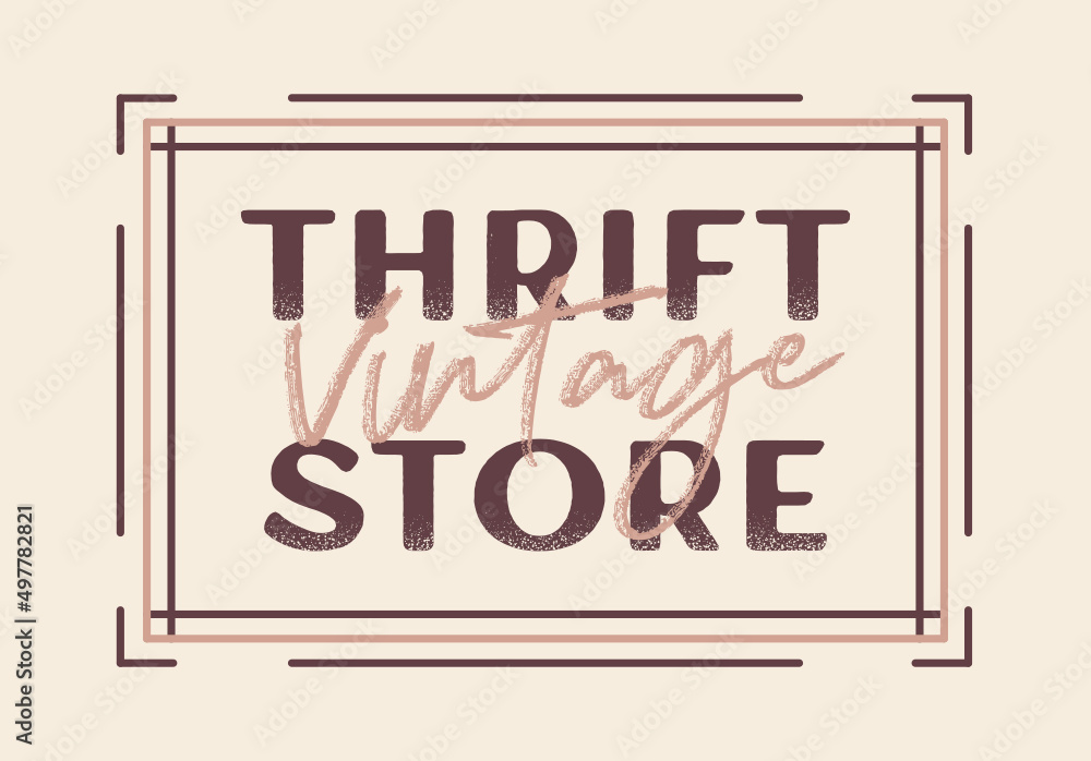 Vecteur Stock Thrift Store Sign Thrift Store Poster Vintage Thrift