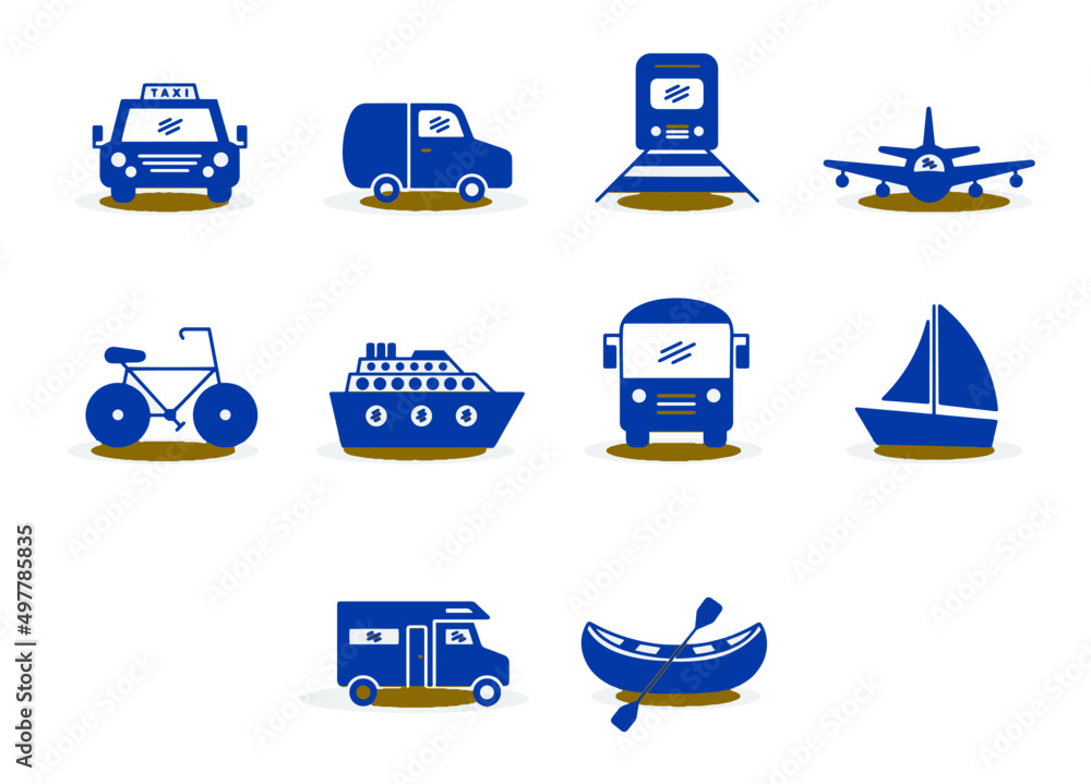 Vector set for transportation icons Stock Vector | Adobe Stock