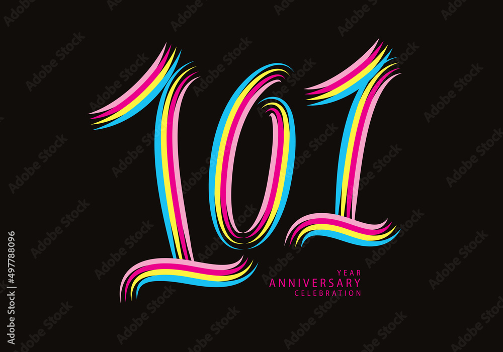 Vetor de 101 years anniversary celebration logotype colorful line ...