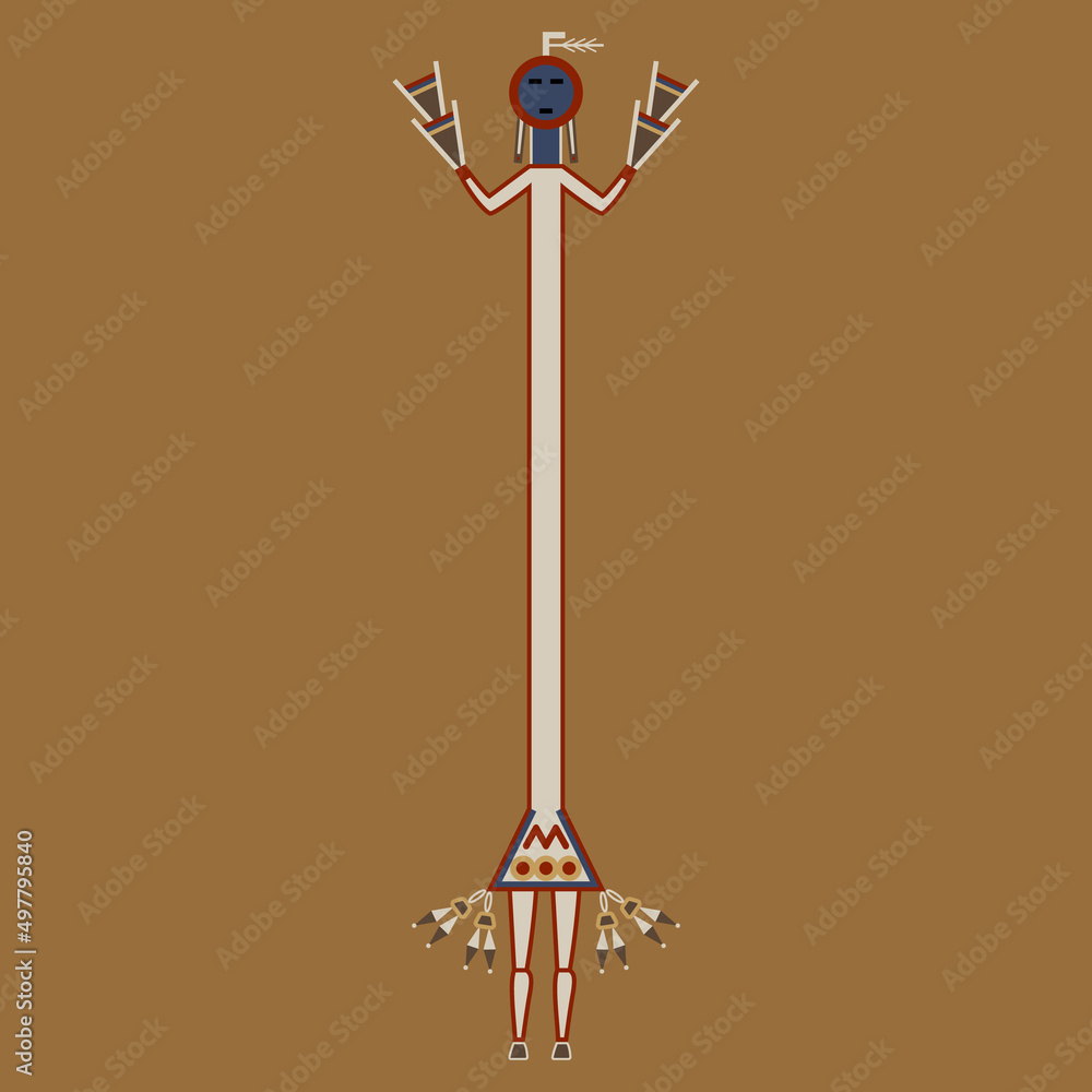 Navajo sand painting. Native American art. Stylized human figure ...