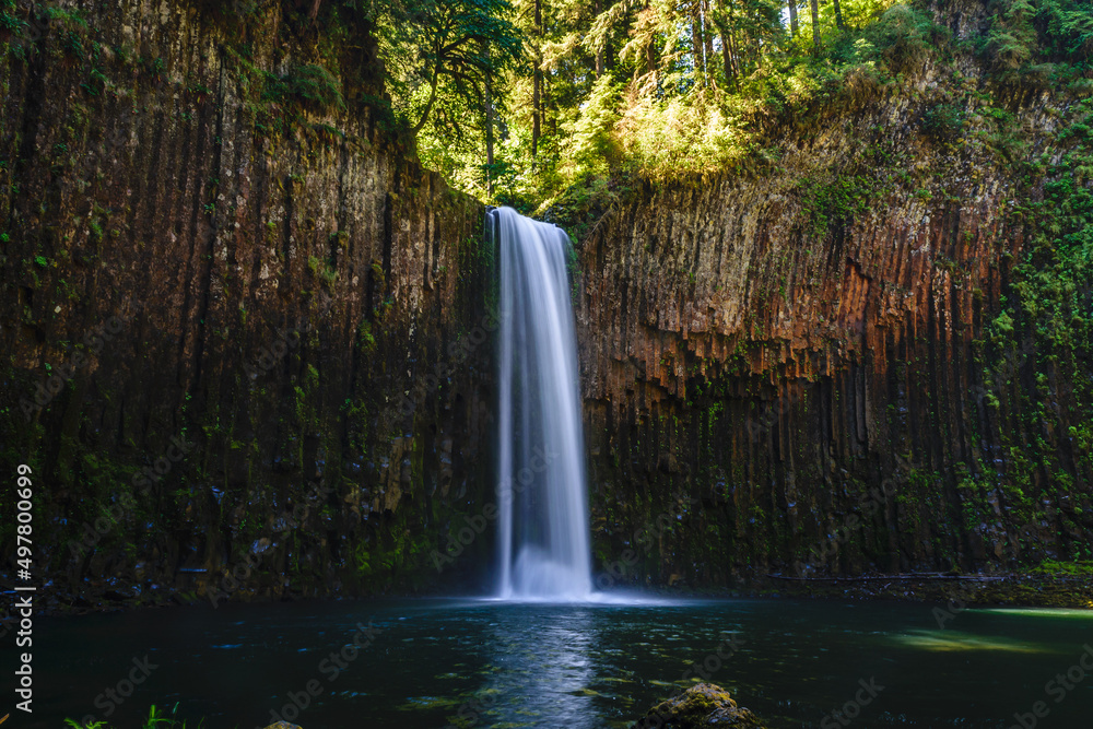 Waterfall in the Oregon forest Stock Photo | Adobe Stock