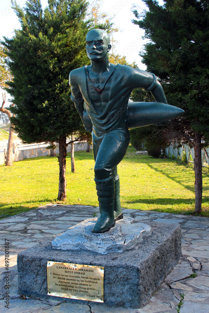 Antalya, Turkey - April 8, 2022: Monument of famous Turkish Corporal ...