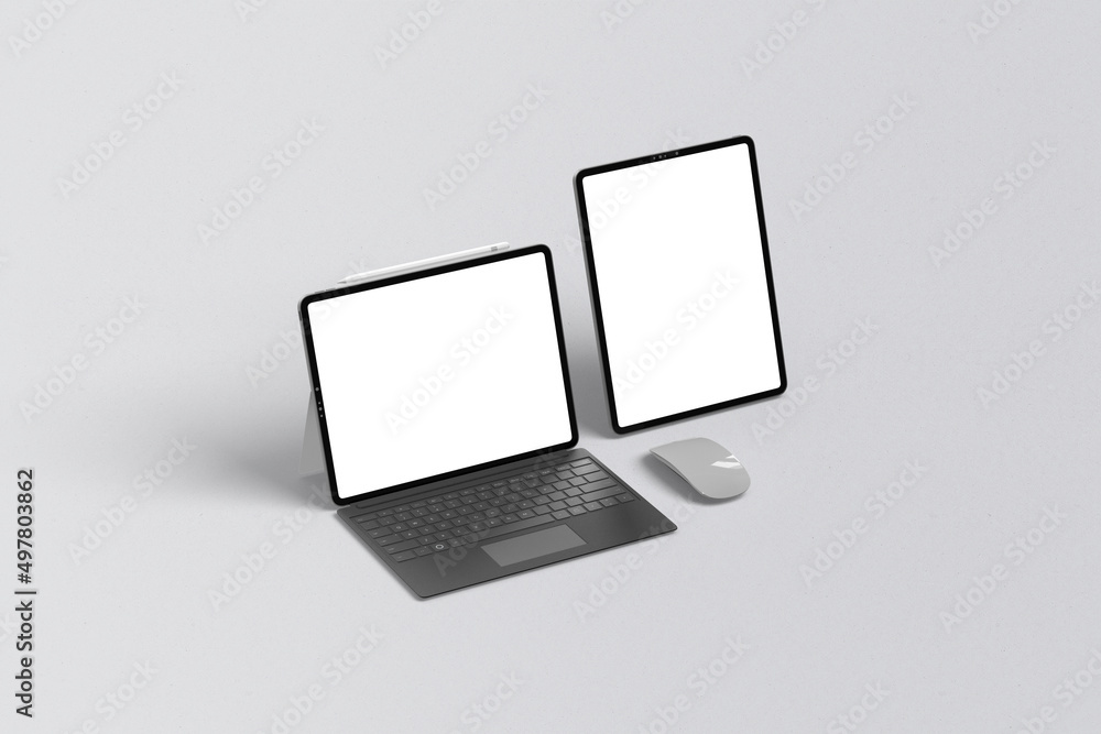Tablet isometric perspective view. Template for infographics or ...