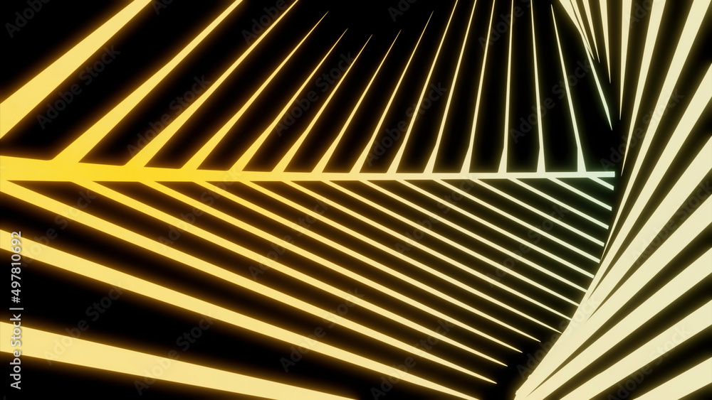 Abstract neon tunnel of colorful lines on a black background, seamless ...