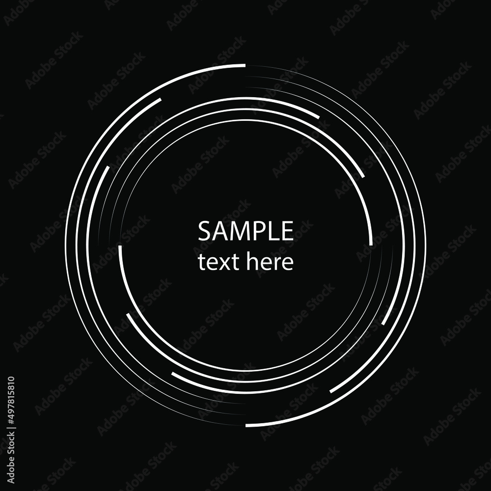 White speed lines in circle form. Trendy design element for frame ...