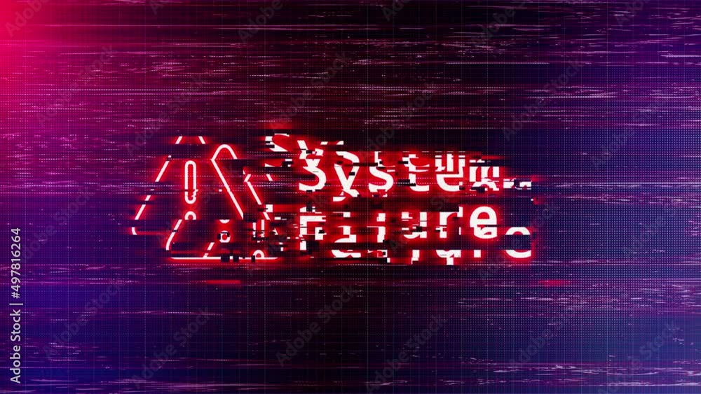 Vidéo Stock 4K System Failure alert warning sign with digital binary ...
