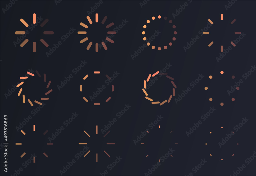 Loading circle set. Icons for programs and applications, infographics ...