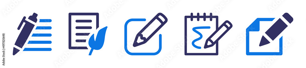 Writing icon collection. Edit icon sign vector illustration. Stock ...