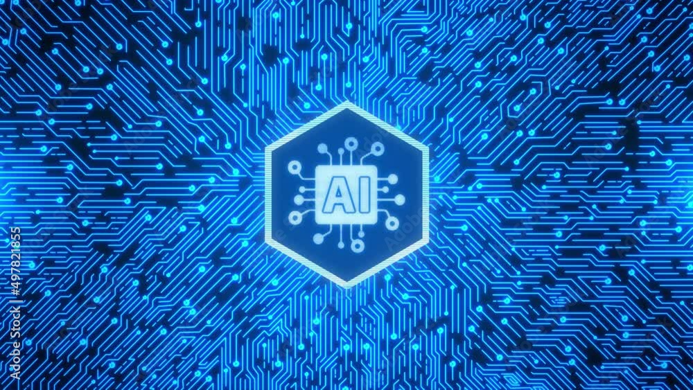 Futuristic Technology Computer processor connections and signals CPU Circuit Background. 3D ...