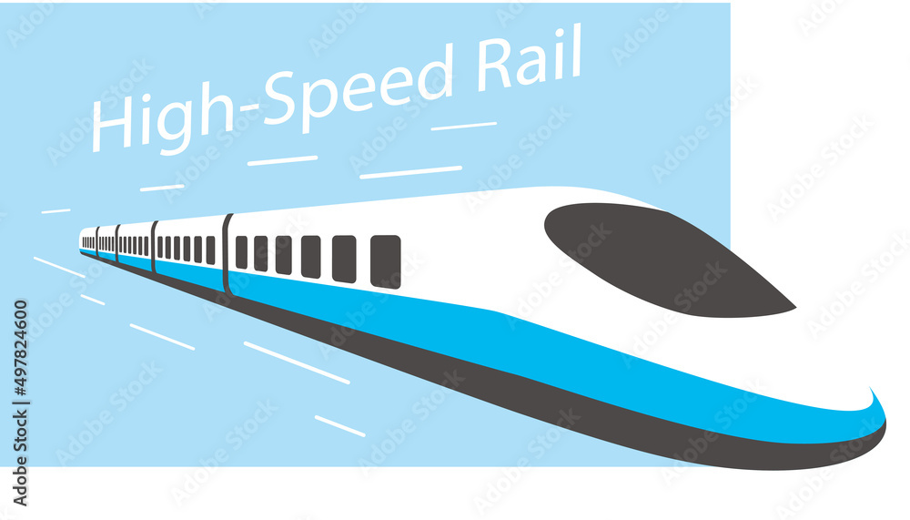 High speed bullet train coming out, modern flat design, vector ...