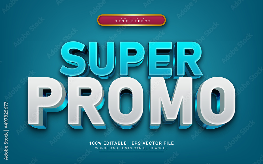 modern super promo 3d style text effect Stock ベクター | Adobe Stock