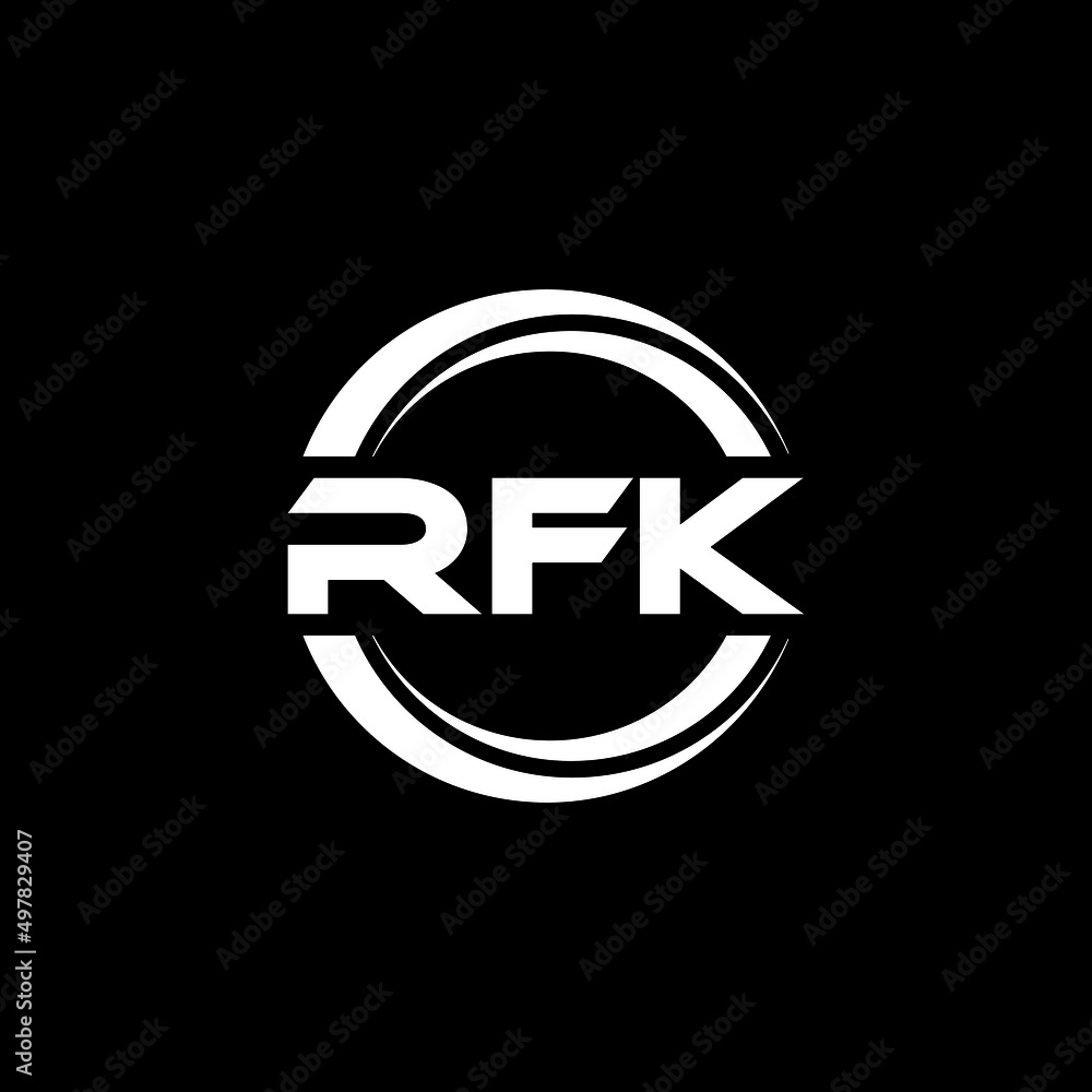 RFK letter logo design with black background in illustrator, vector ...