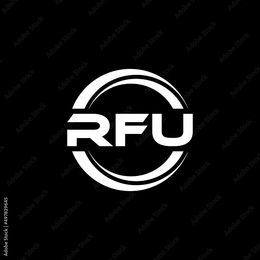 RFU letter logo design with black background in illustrator, vector ...